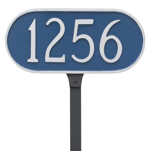 Oblong Address Sign Plaque with Lawn Stake – Montague Metal Products