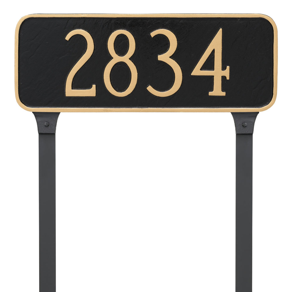 Rectangle Address Plaque Sign with Lawn Stakes – Montague Metal Products