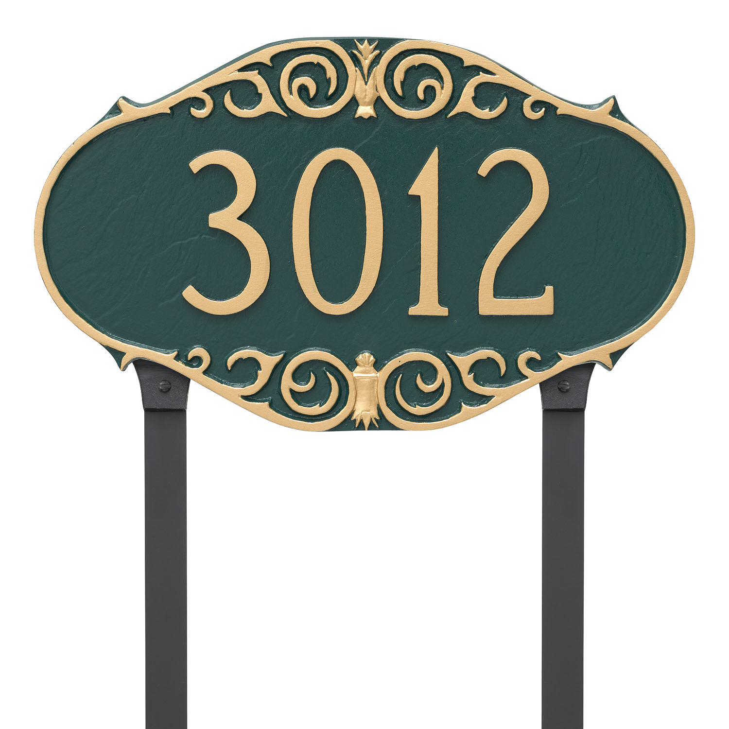 Victorian Address Sign Plaque with Lawn Stakes – Montague Metal Products