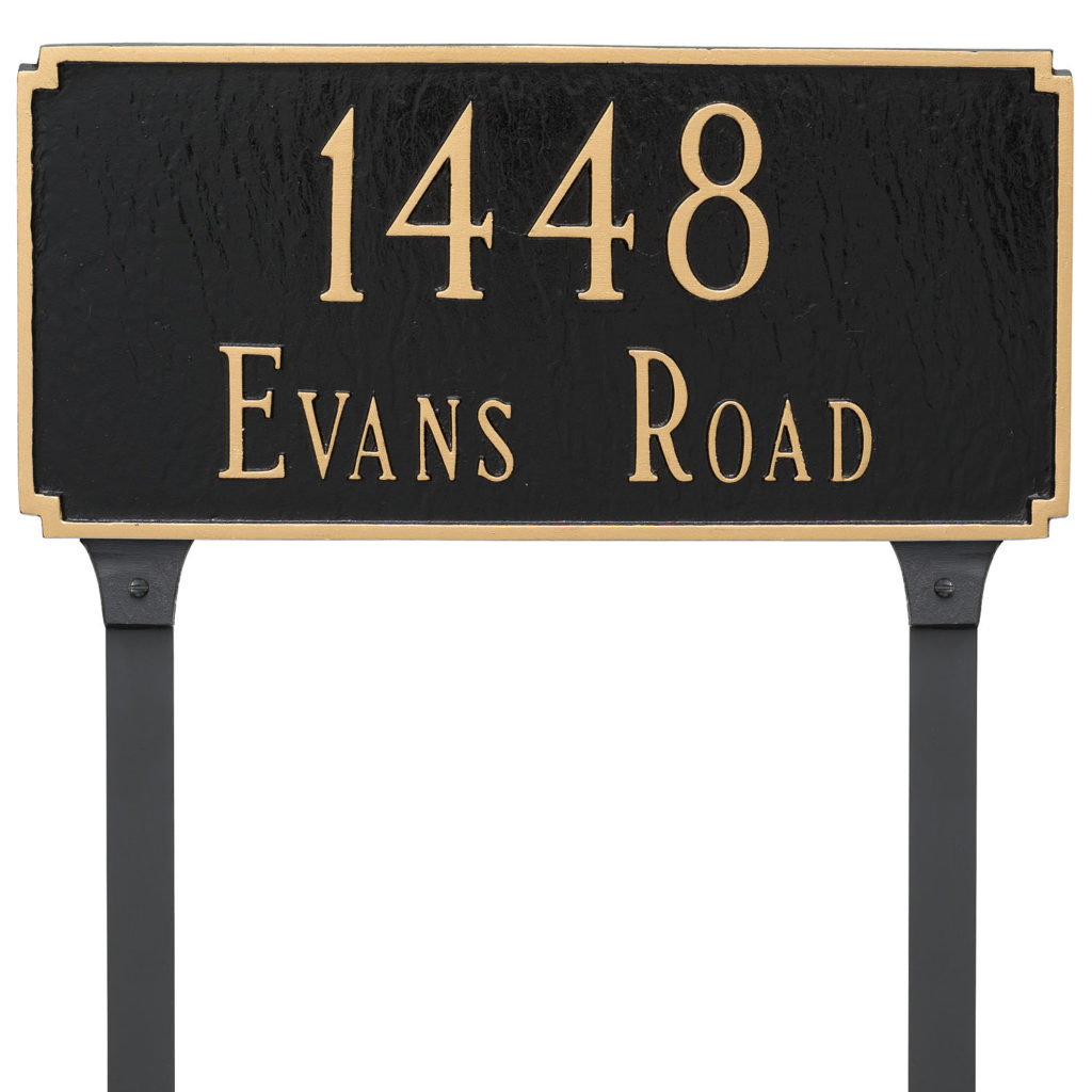 Madison Standard Two Line Address Sign Plaque with Lawn Stakes ...