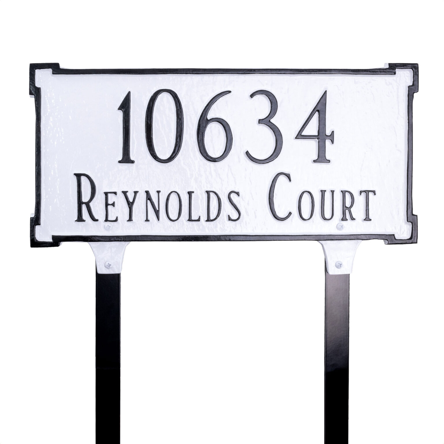 New Yorker Estate Two Line Address Sign Plaque with Lawn Stakes ...