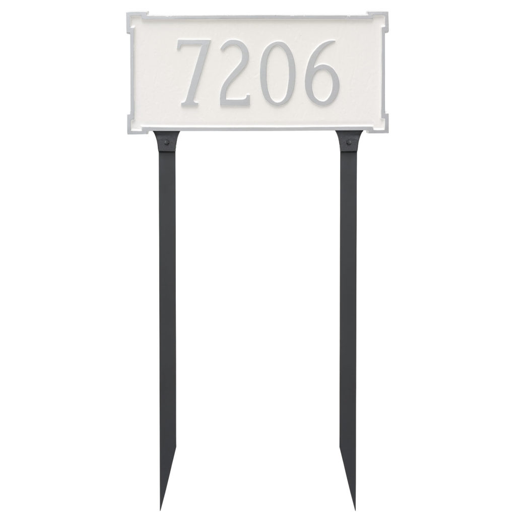 New Yorker Standard One Line Address Sign Plaque with Lawn Stakes ...