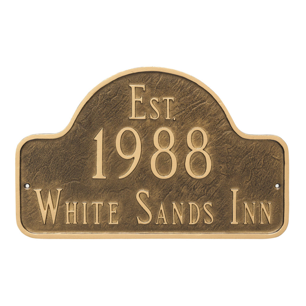 Historical Arch Address Sign Plaque – Montague Metal Products