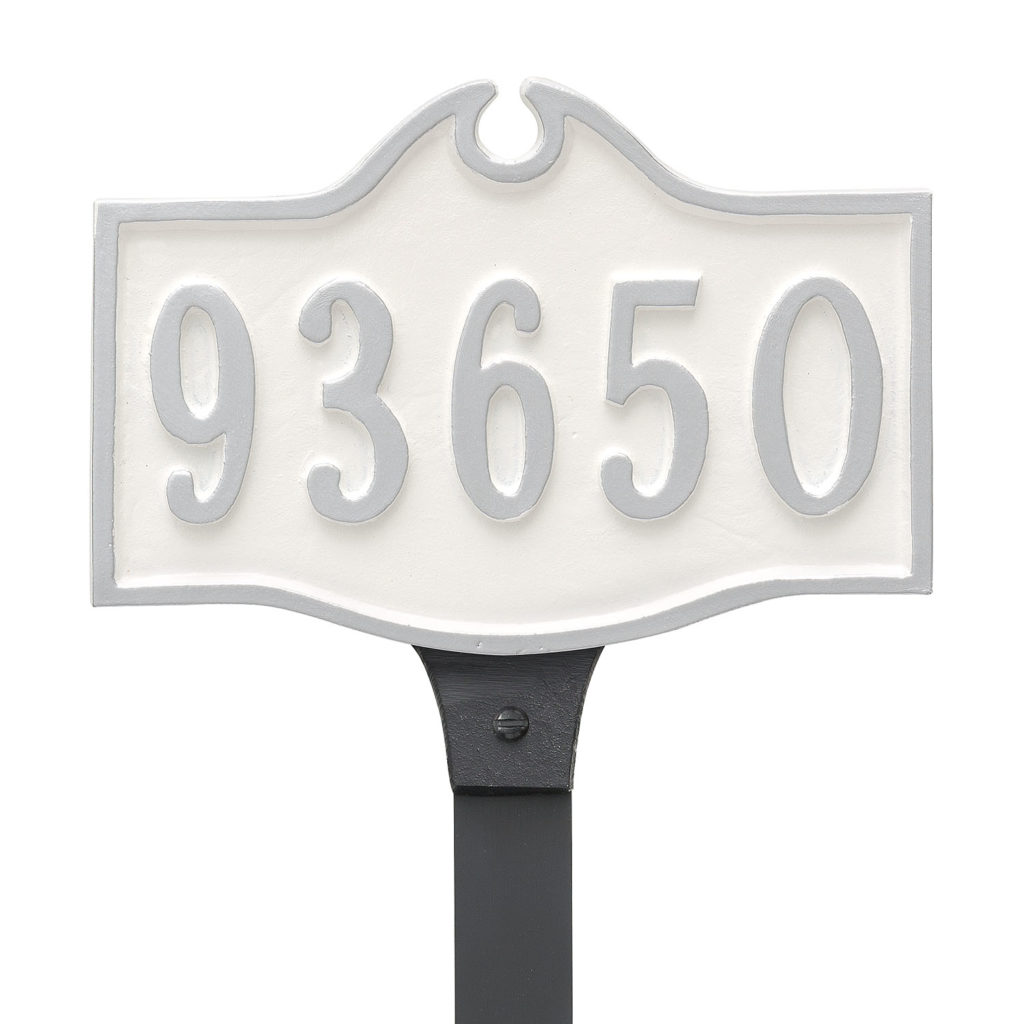 Colonial Petite Address Sign Plaque with Lawn Stake – Montague Metal ...