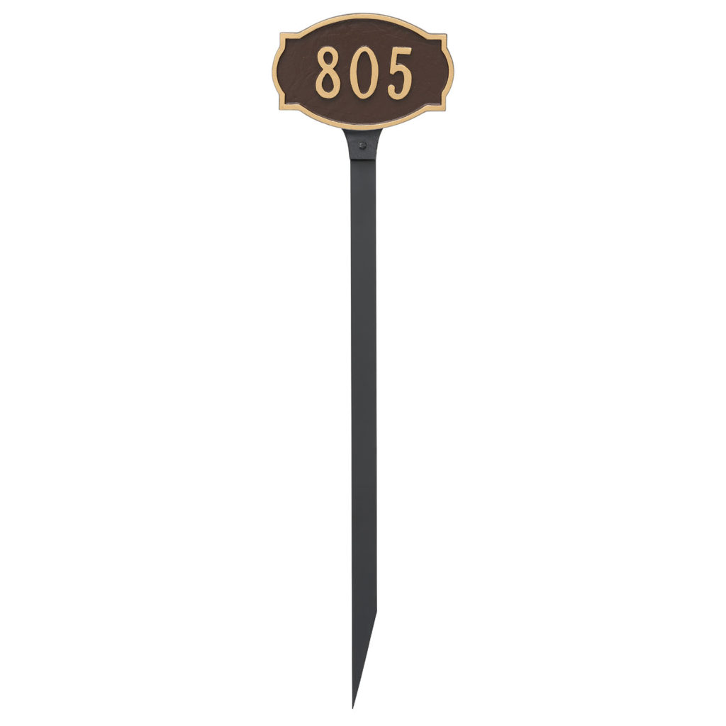 Cambridge Small Address Sign Plaque with Lawn Stake – Montague Metal ...