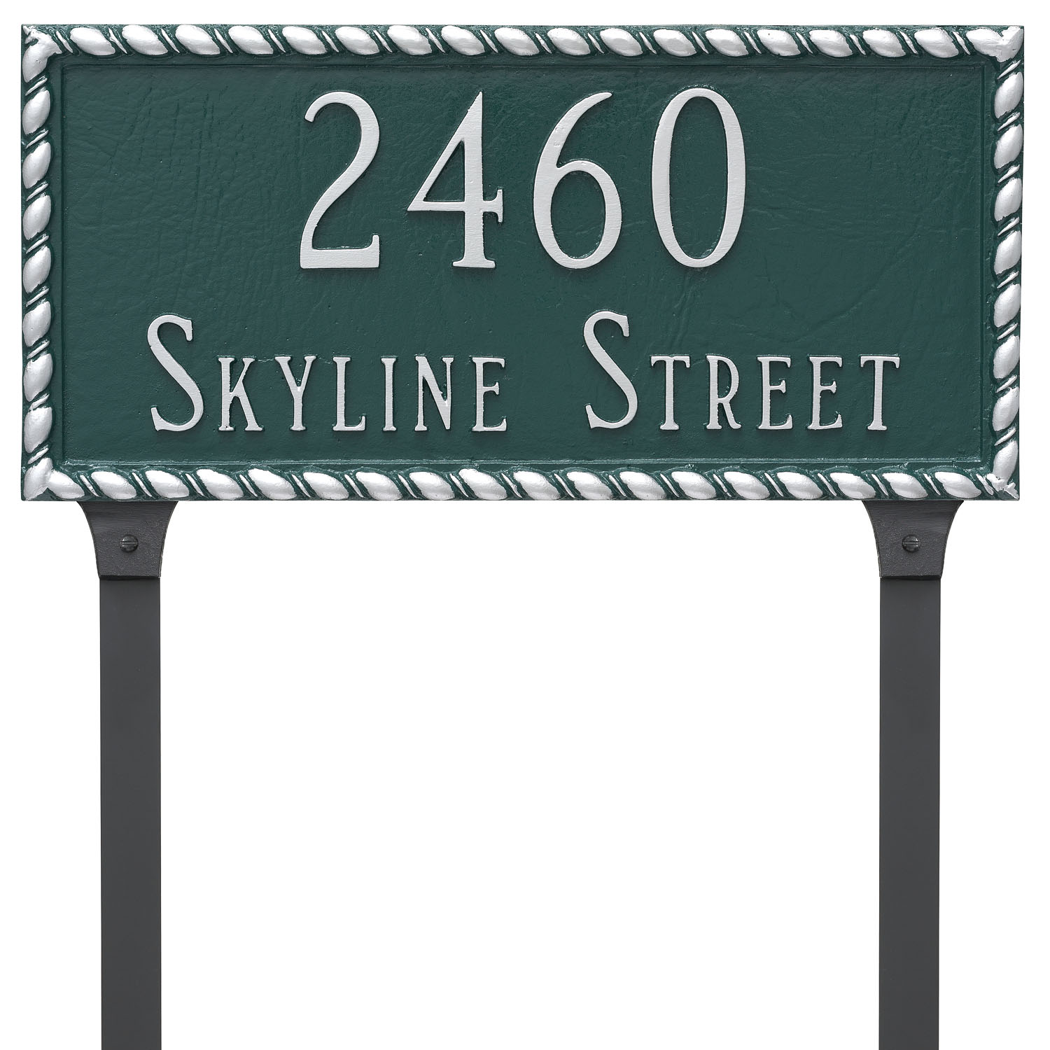 Franklin Rectangle Two Line Address Sign Plaque with Stakes – Montague ...