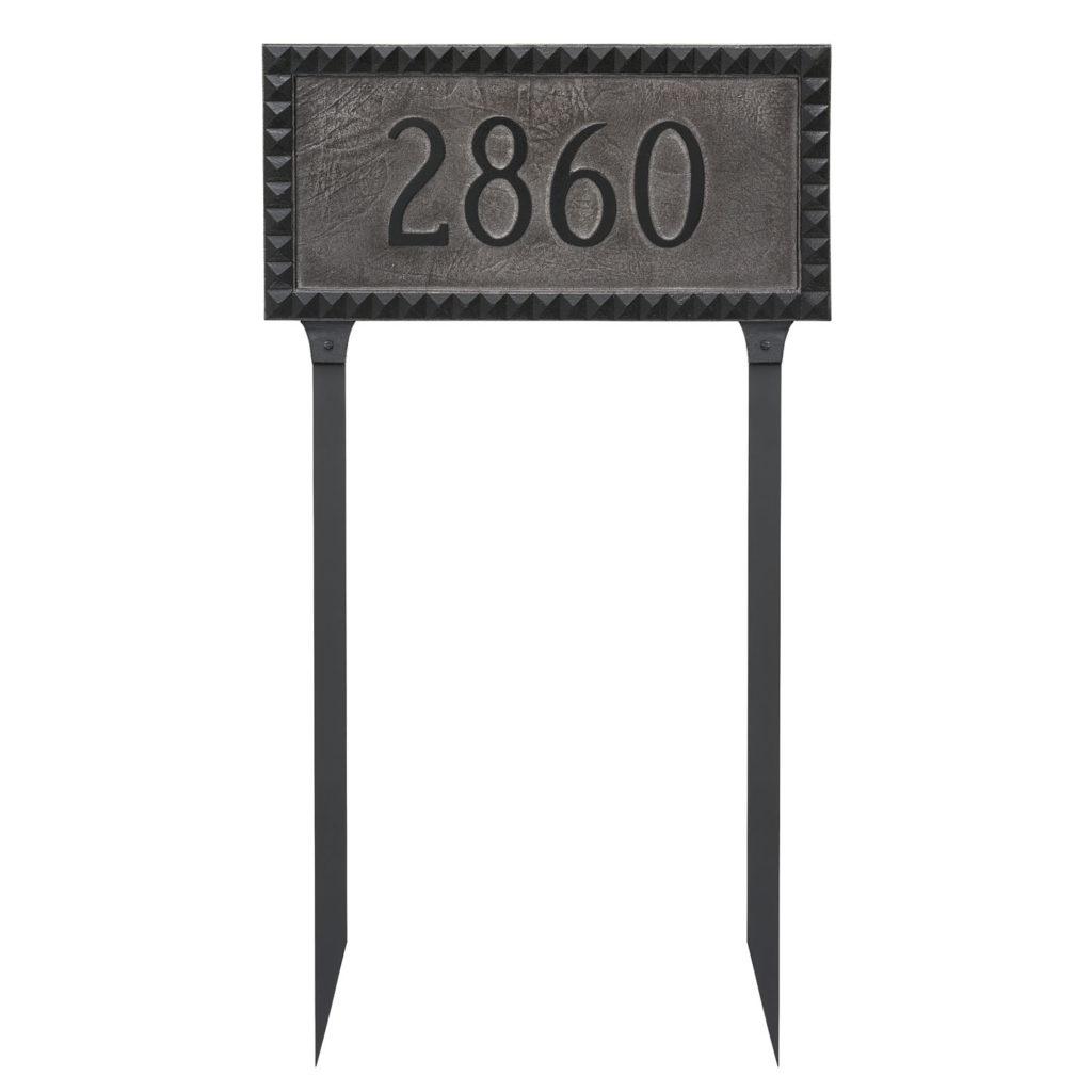 Cairo Rectangle One Line Address Sign Plaque with Lawn Stakes ...