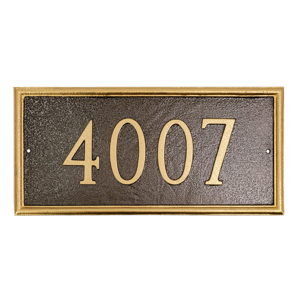 Melilla Rectangle One Line Address Sign Plaque – Montague Metal Products