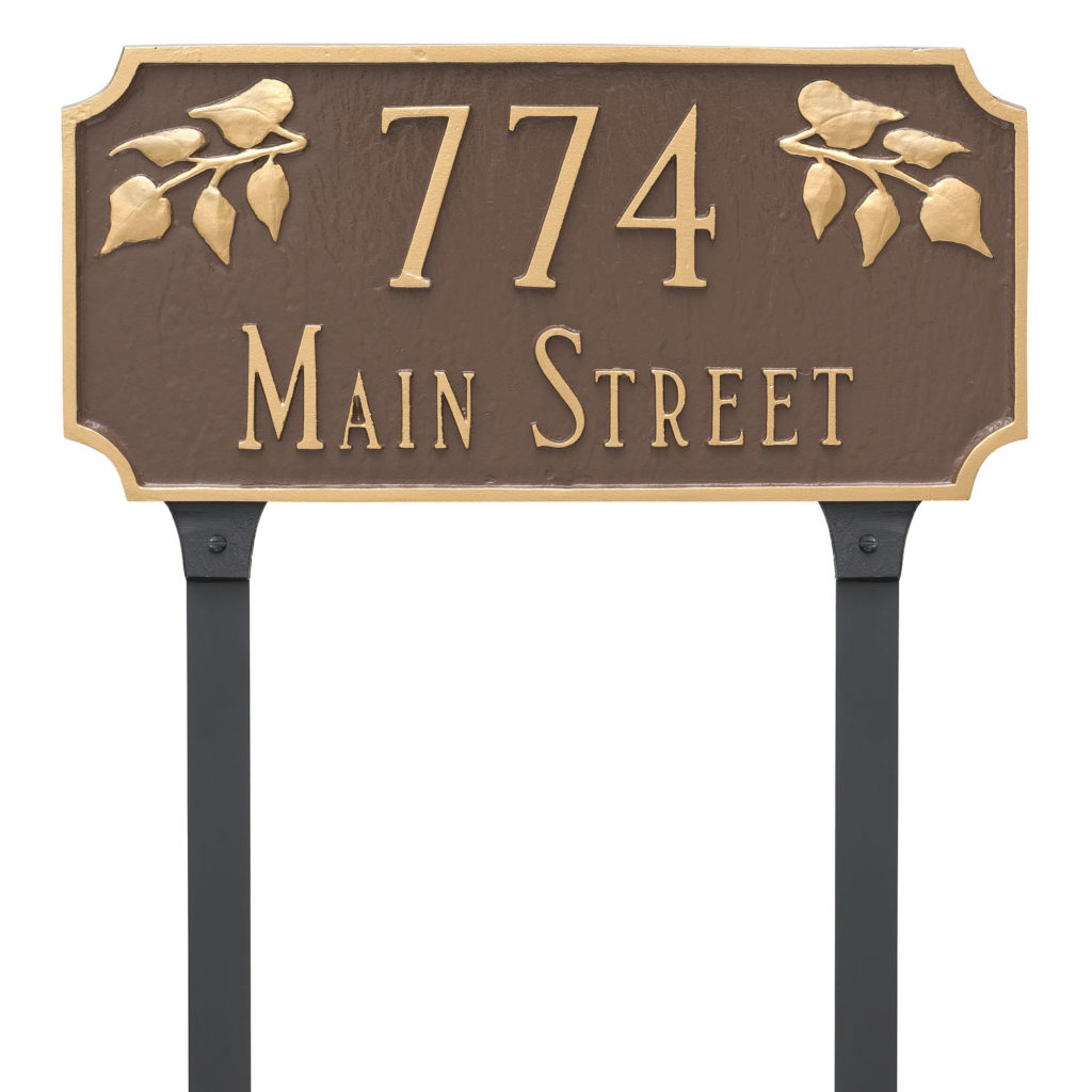 Camden Ivy Two Line Address Sign Plaque with Lawn Stakes – Montague ...