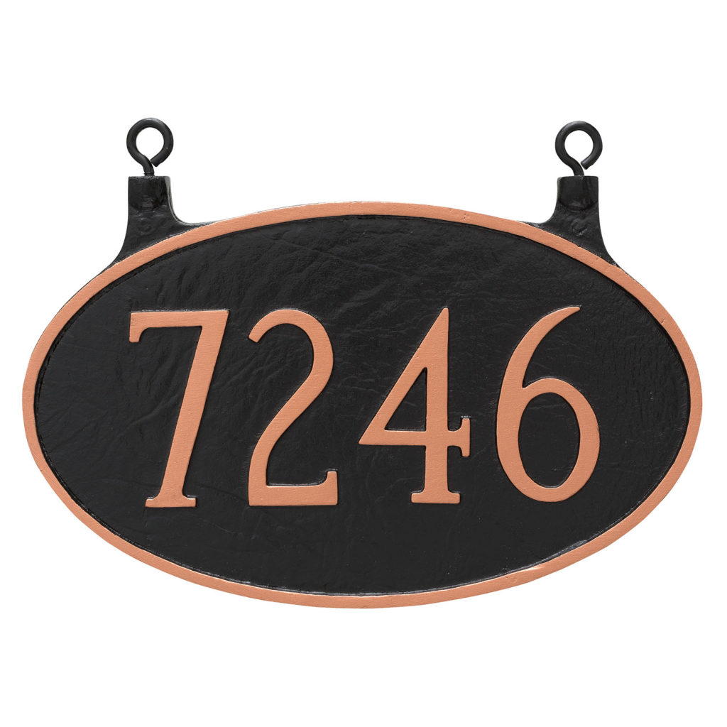 Double Sided Hanging Classic Oval Standard Address Sign Plaque ...
