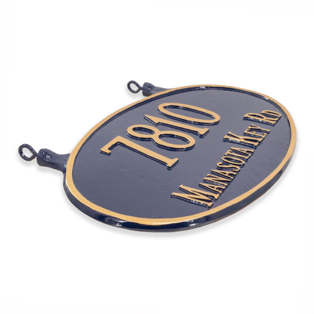 Double Sided Hanging Classic Oval Two Line Large Address Sign Plaque ...