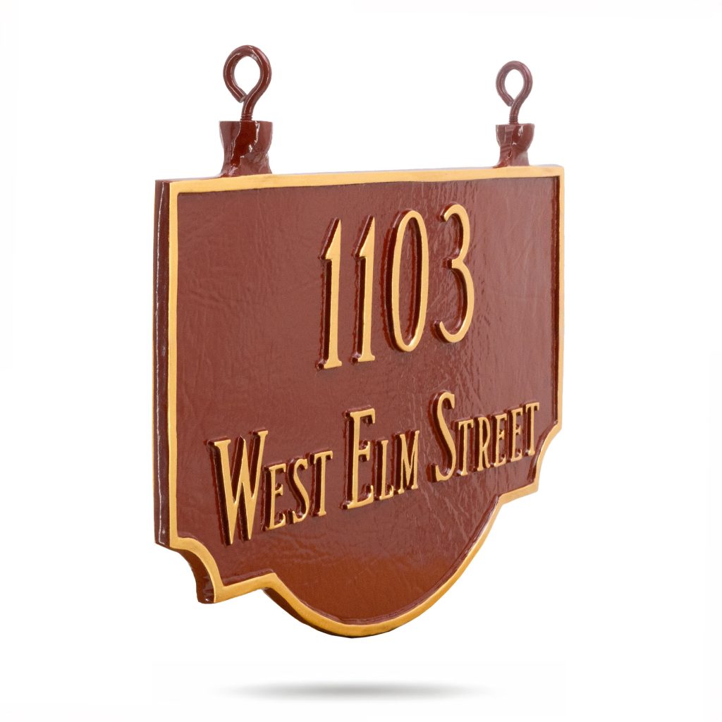 Double Sided Hanging Vanderbilt Two Line Address Sign Plaque – Montague ...