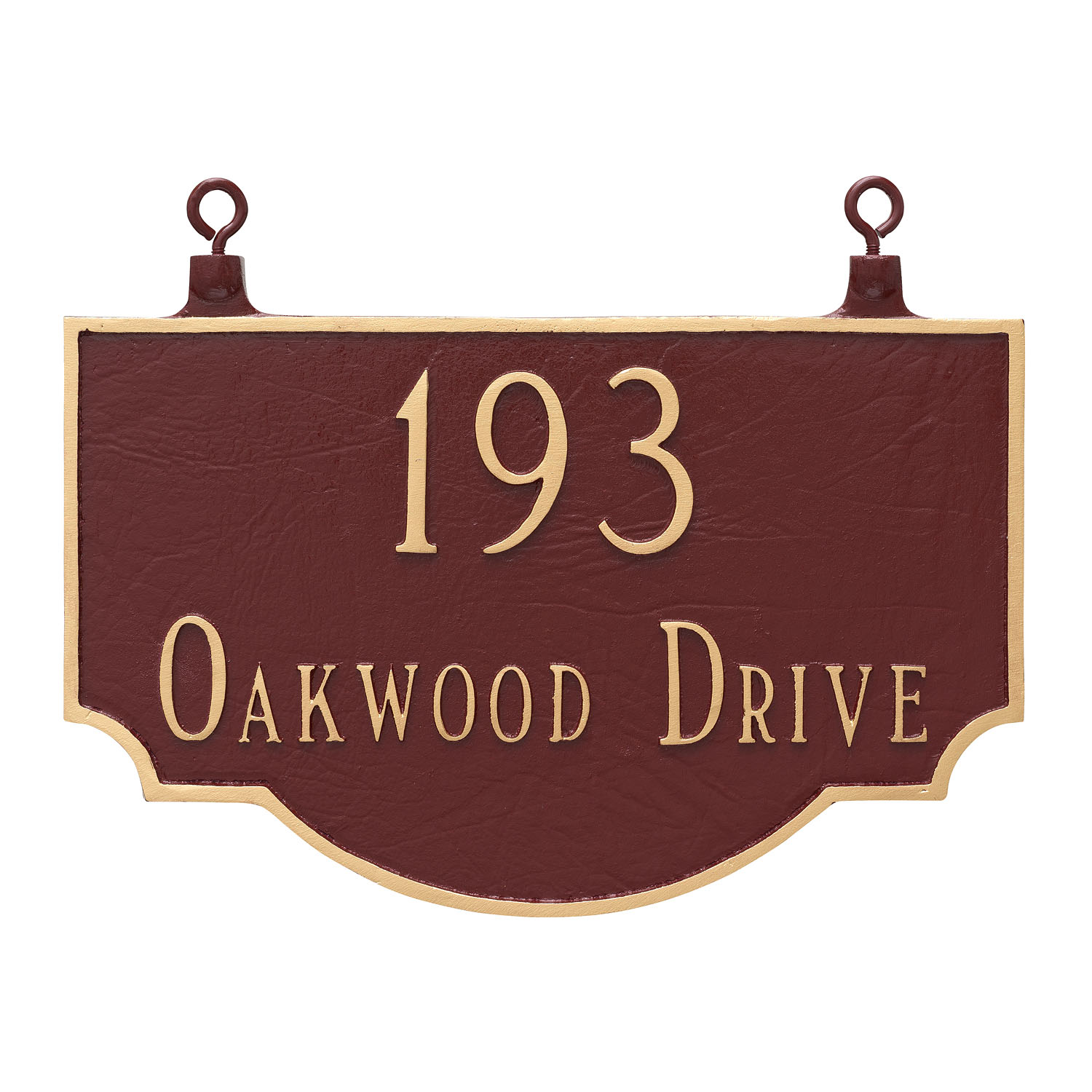 Double Sided Hanging Vanderbilt Two Line Address Sign Plaque – Montague ...