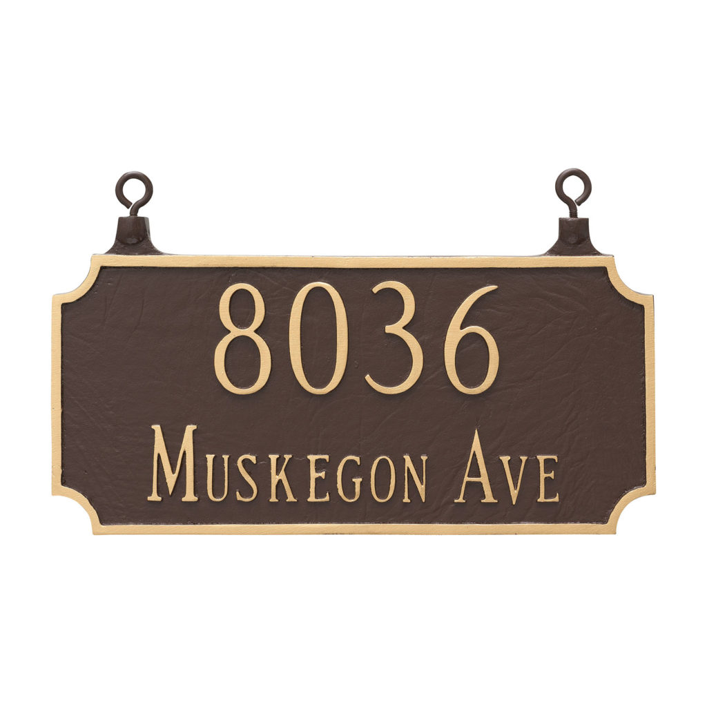Double Sided Hanging Princeton Two Line Address Sign Plaque – Montague ...