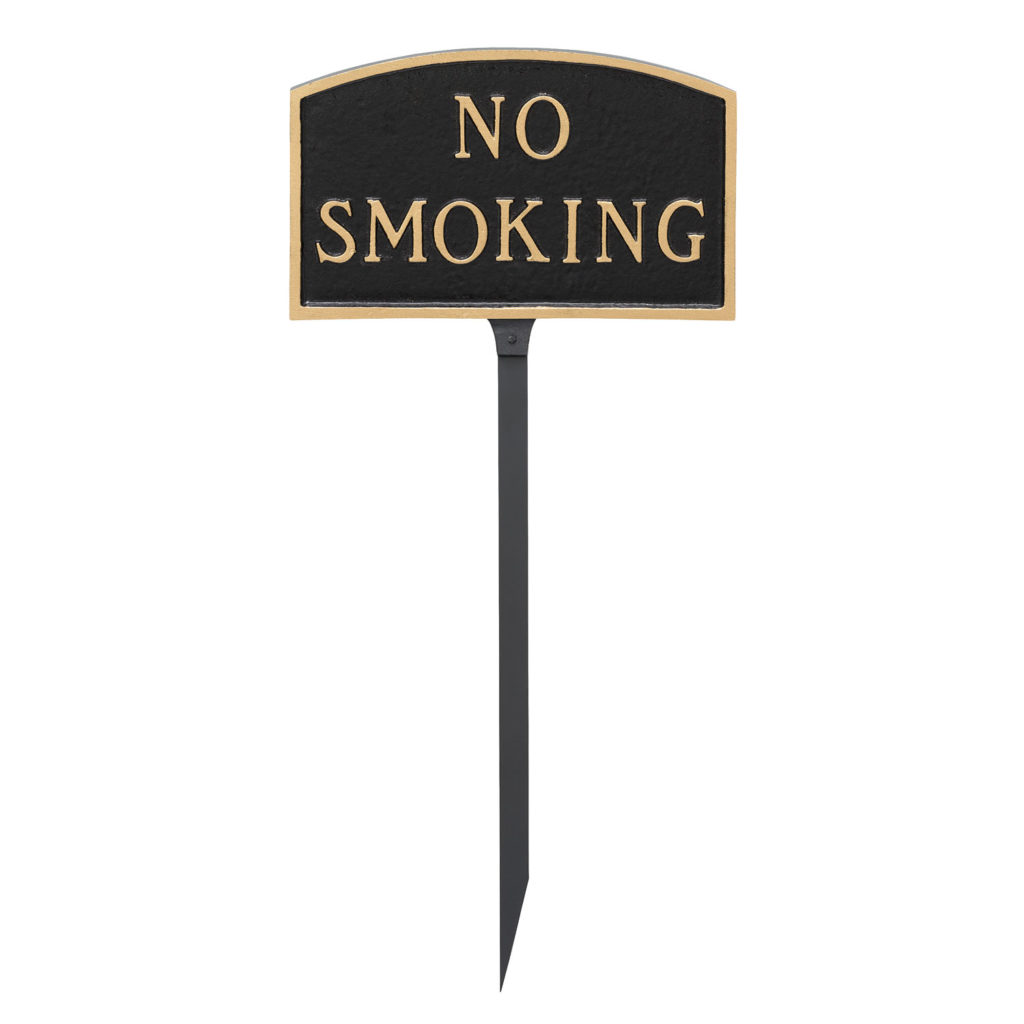 5.5″ x 9″ Small Arch No Smoking Statement Plaque Sign with Lawn Stake ...