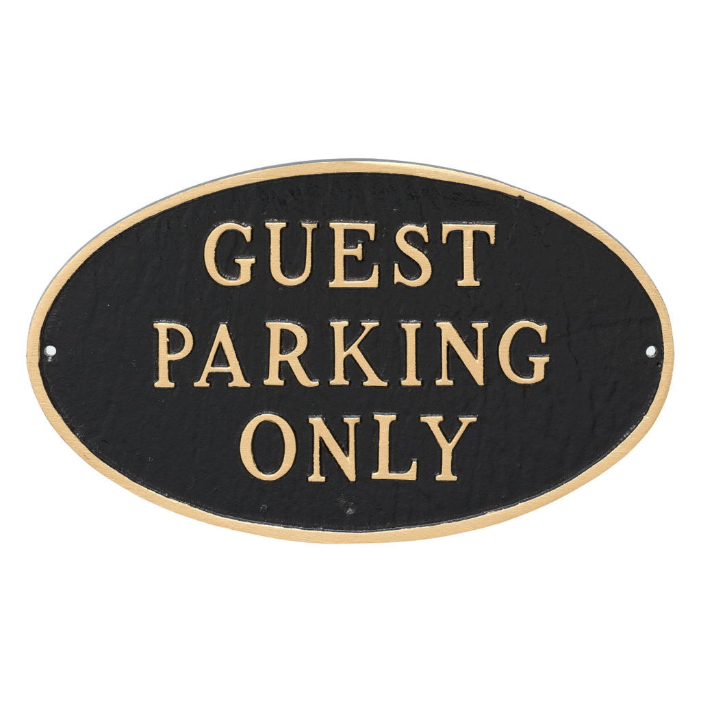 10″ x 18″ Large Oval Guest Parking only Statement Plaque Sign ...