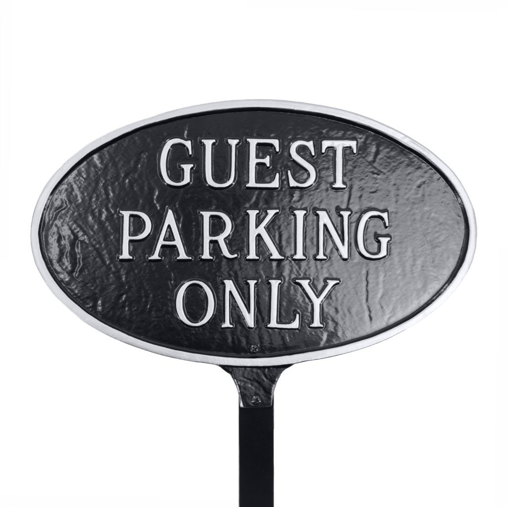 6″ x 10″ Small Oval Guest Parking Only Statement Plaque Sign with Lawn ...