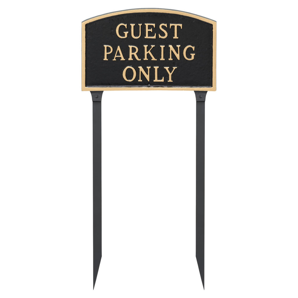 13″ x 21″ Large Arch Guest Parking Only Statement Plaque Sign with Lawn ...