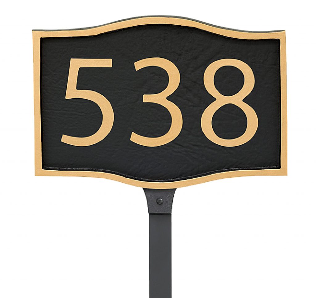 Double Arch Modern Economy Address Plaque (holds up to 3 characters ...