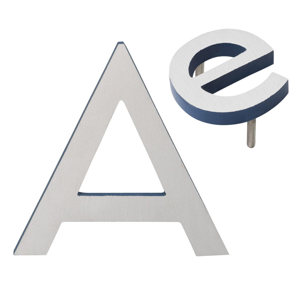 Solid Colors Modern Floating Aluminum House Letters (8 Sizes, 16 Colors ...