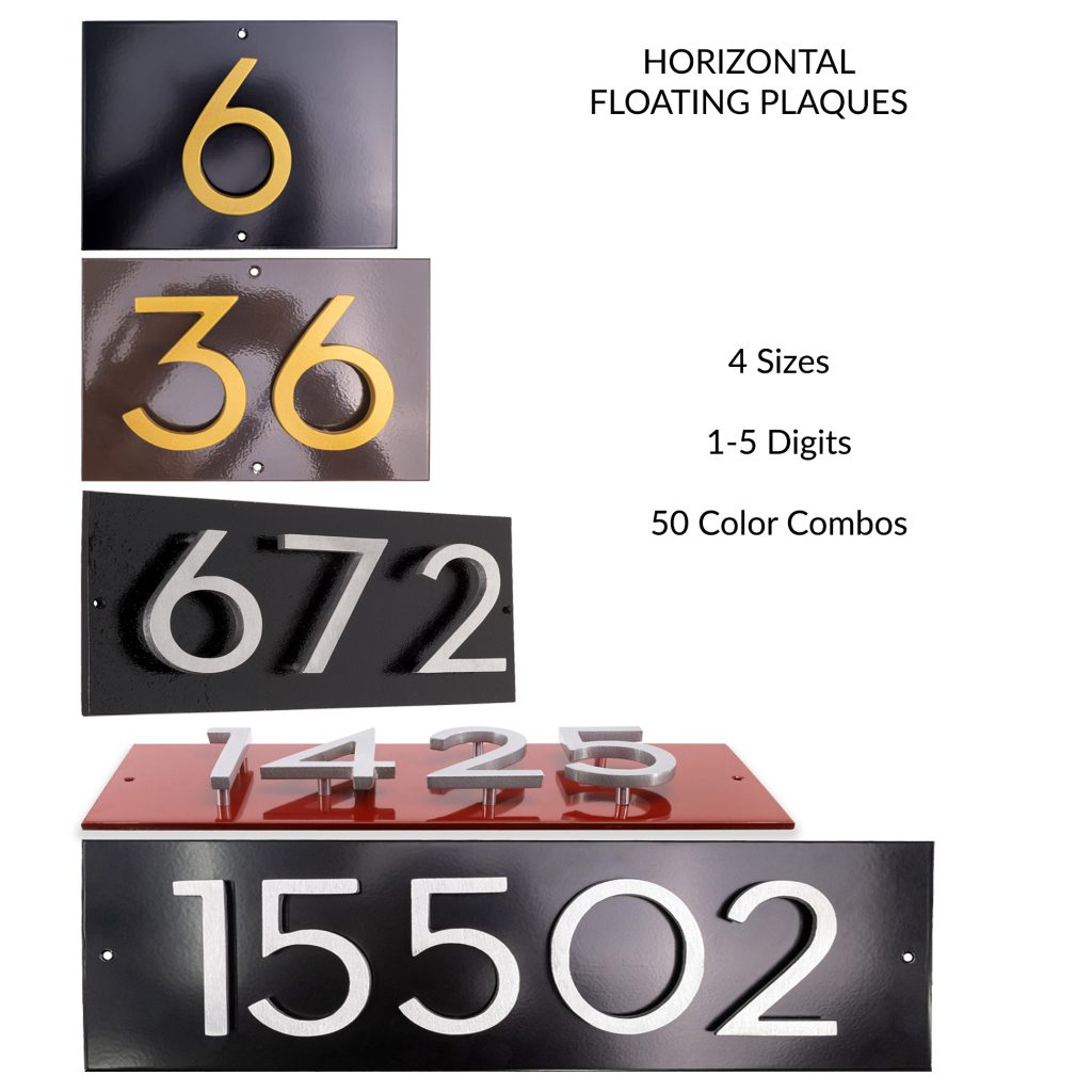 Floating Modern 6″ Number Horizontal Address Plaque (5 characters ...
