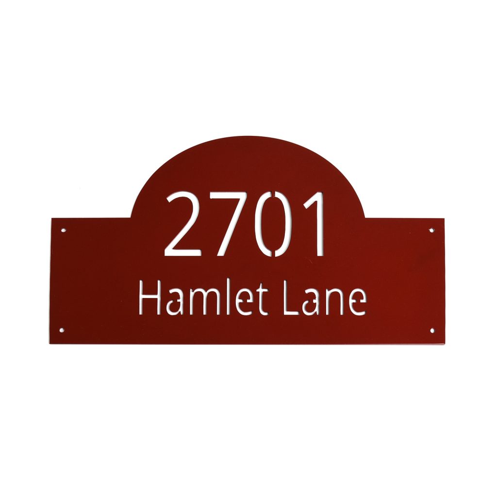 16.5″ wide Classic Arch Two Line Laser Cut Wall Mount Sign Plate (Color ...