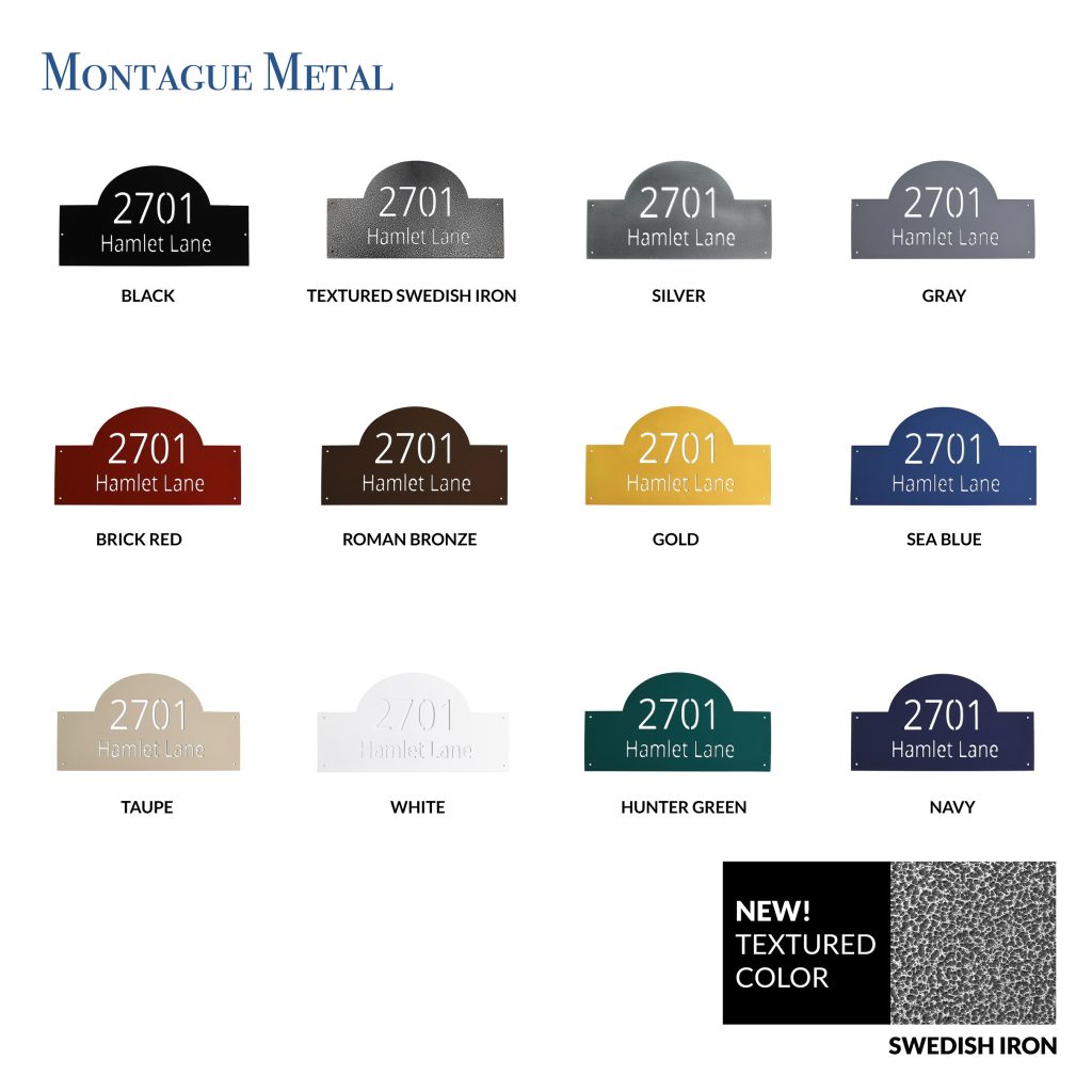 16.5″ wide Classic Arch Two Line Laser Cut Wall Mount Sign Plate (Color ...