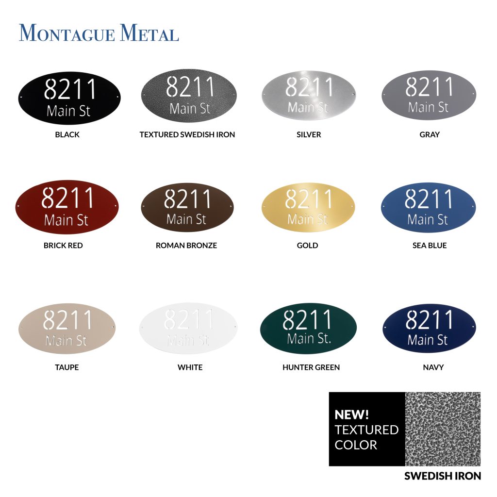 13.75″ wide Classic Oval Two Line Laser Cut Wall Mount Sign Plate ...