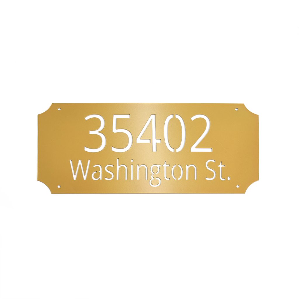 15.75″ wide Princeton Two Line Laser Cut Wall Mount Sign Plate (Color ...