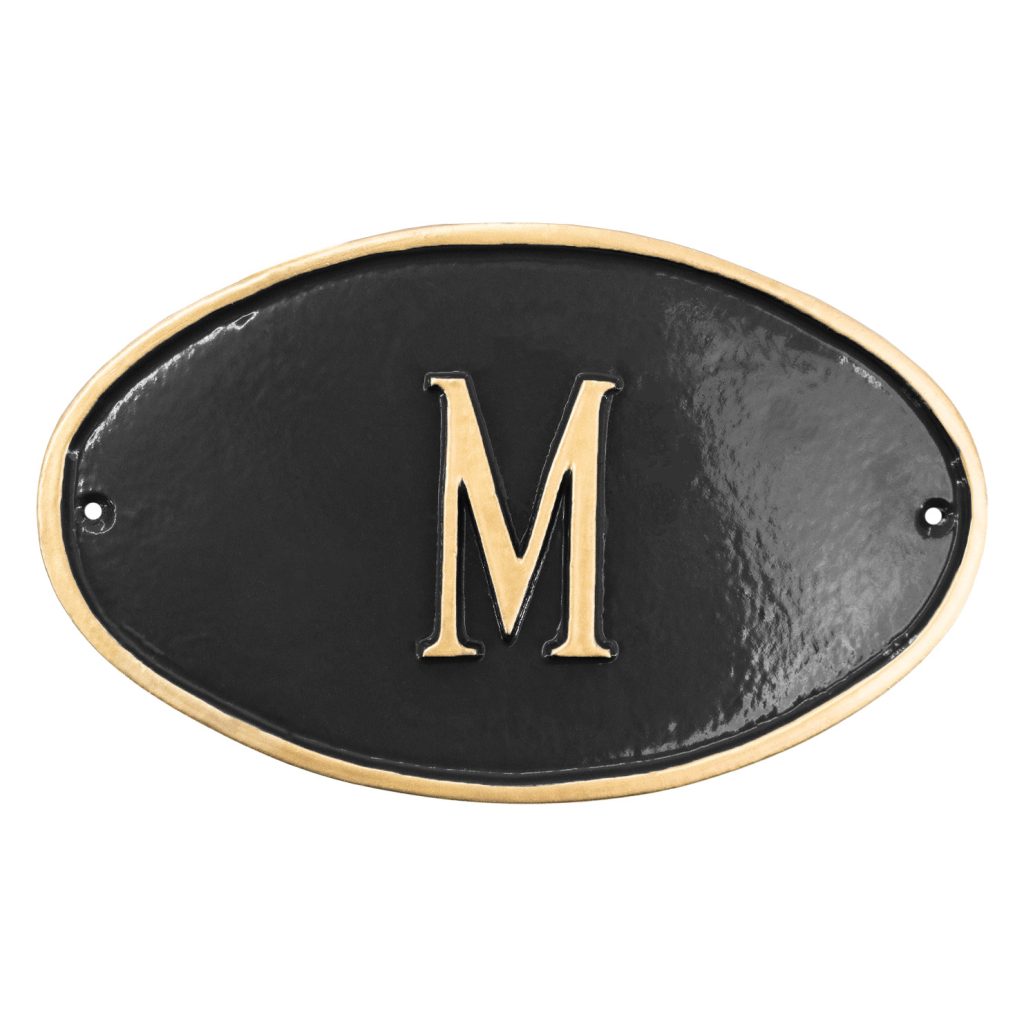 Single Letter Women and Men Restroom Oval Statement Plaques – Letter M ...