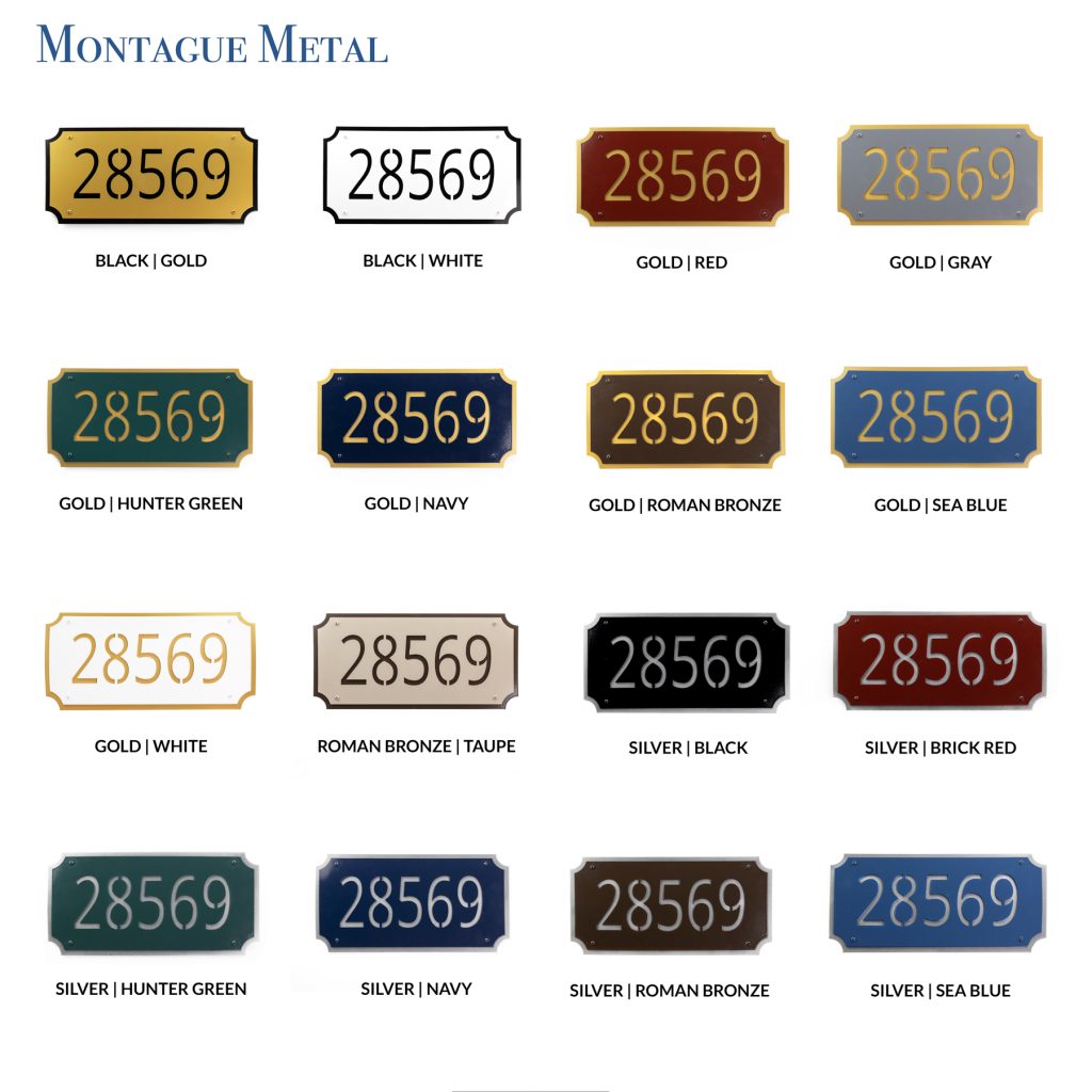 16″ Wide Princeton Flush Mount One Line Address Wall Sign (Color ...