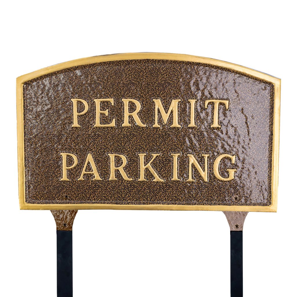 Arch Permit Parking Statement Plaque Sign (Mount, Size & Color Options ...
