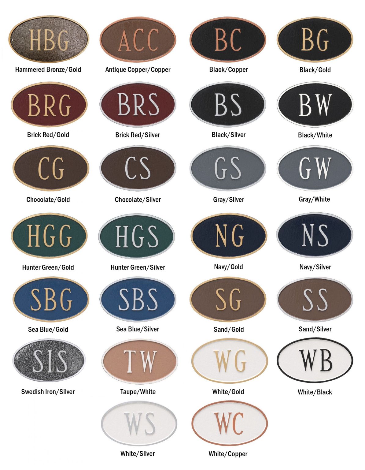 Classic Oval Large Address Sign Plaque – Montague Metal Products