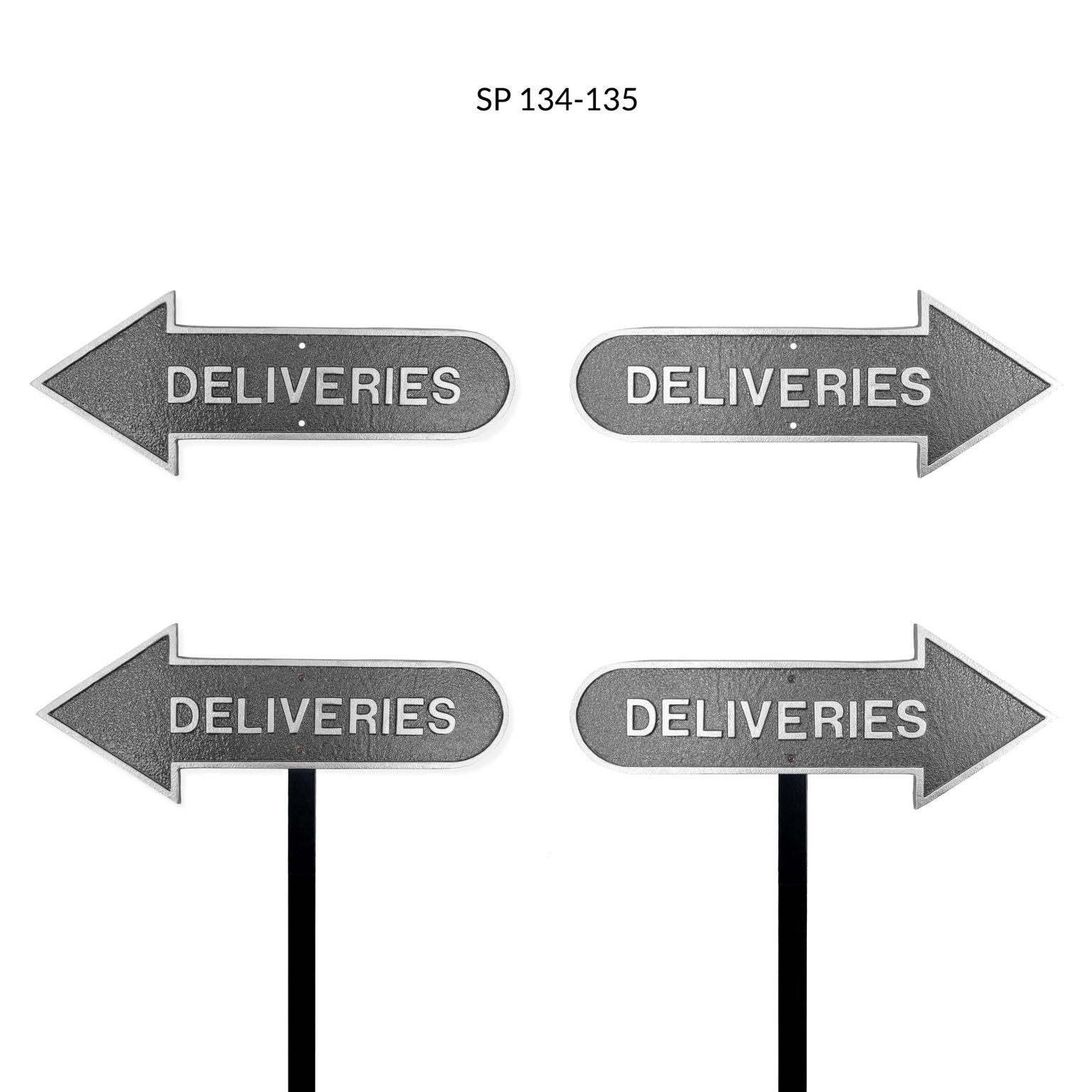 Left or Right Arrow Deliveries Statement Plaque Sign (Wall or Lawn ...